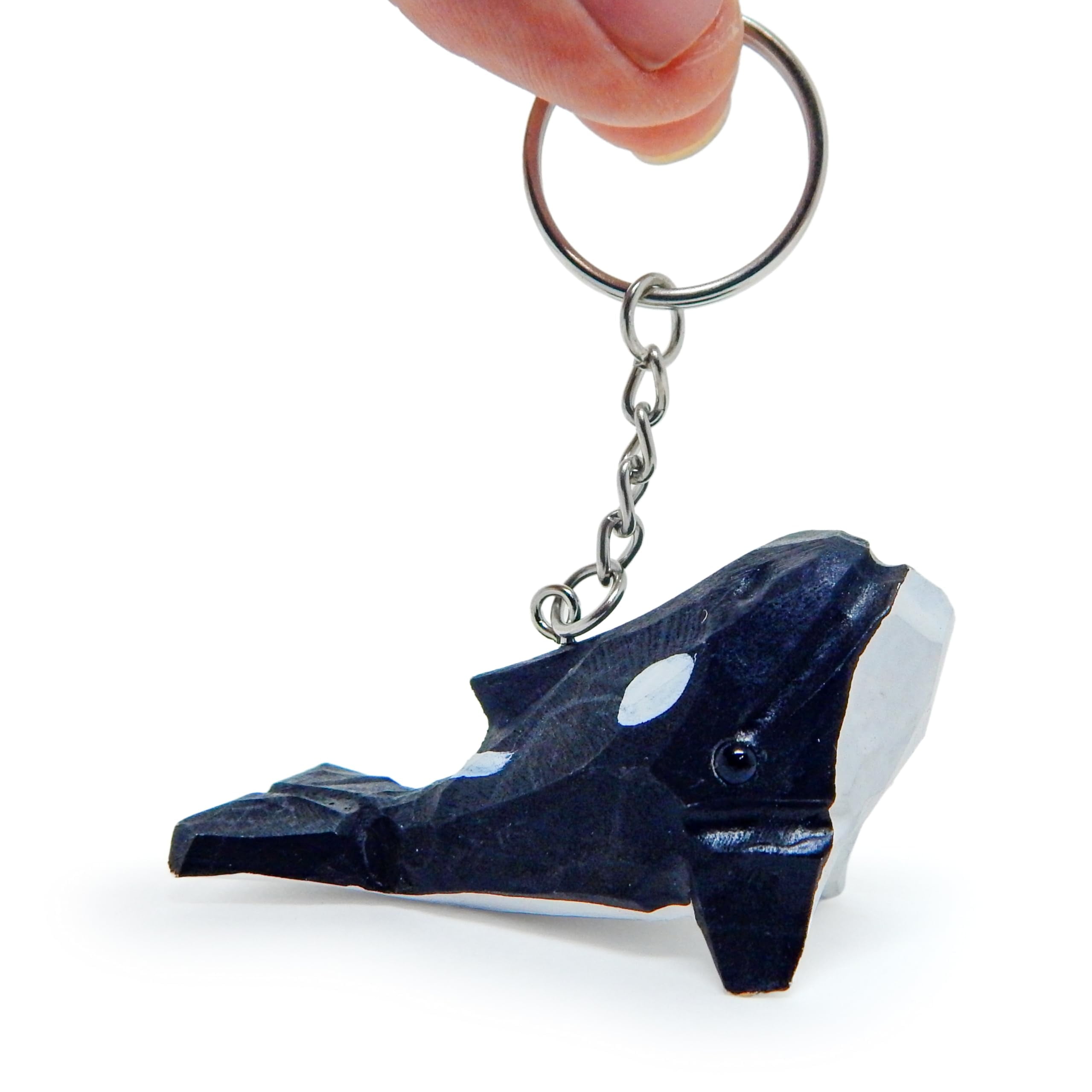 Orca Killer Whale Keychain Ring Hook Clip Charm Miniature Wood Mini ...
