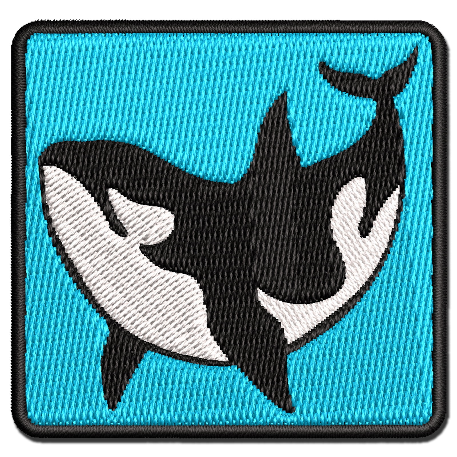Orca Killer Whale Swimming Applique Multi-Color Embroidered Iron-On ...