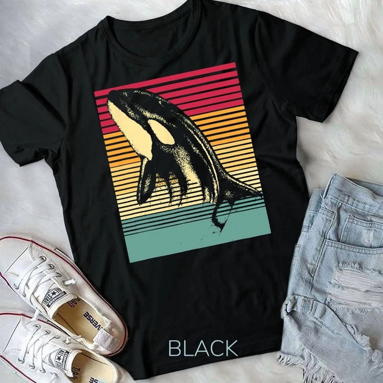 Orca Killer Whale Yin Yang Dolphin Beach Lover Women Men Unisex T-Shirt ...