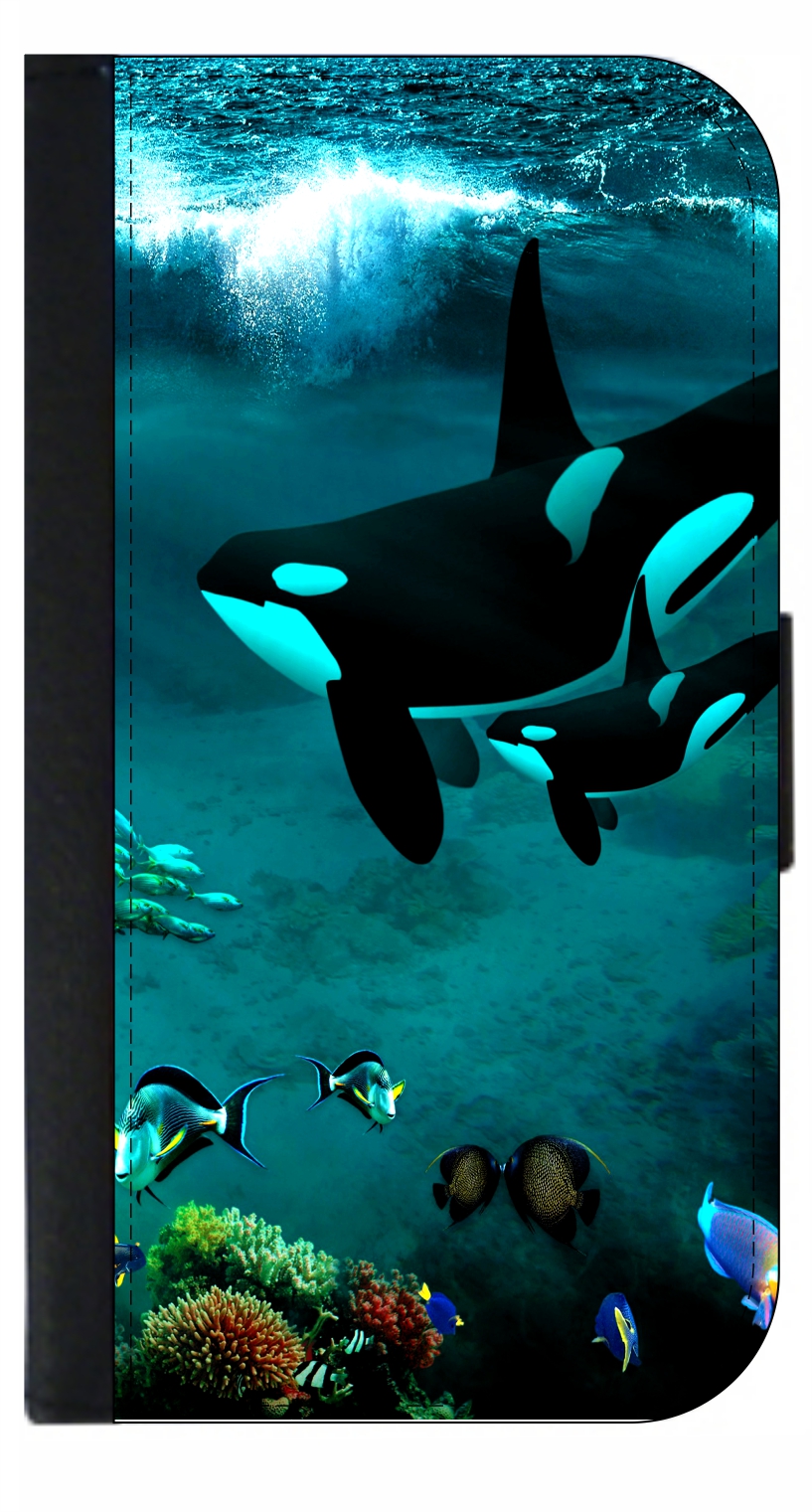 Orca Killer Whales Under the Sea Aquatic Life - Wallet Style Phone Case ...