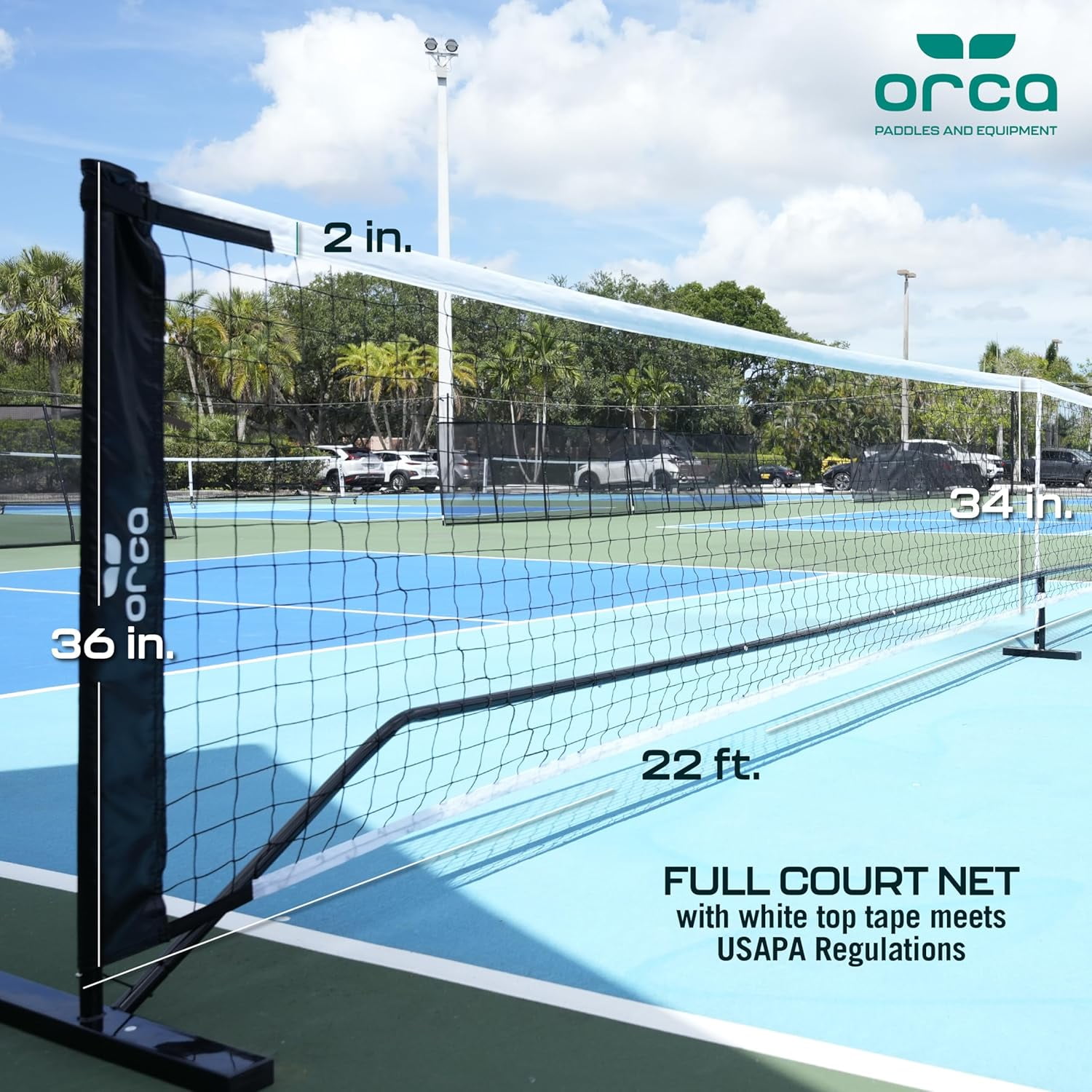 Orca Pickleball Nets, Full Court & Half Court Sets, Indoor Outdoor Game Net with No Tools ...