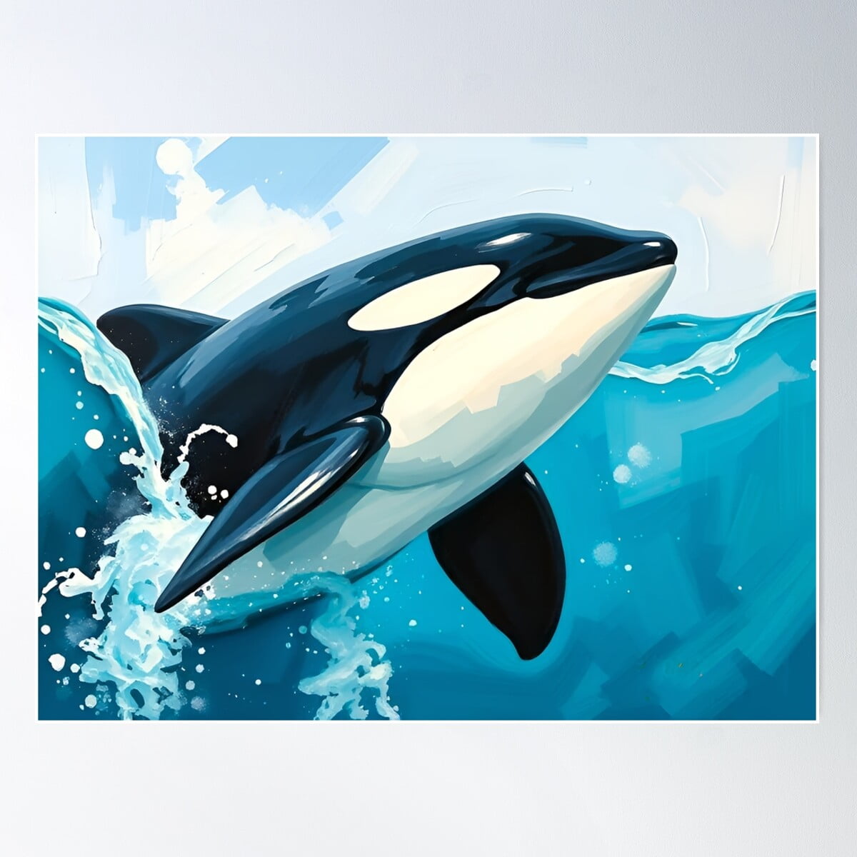 Orca Portrait Killer Whale Marine Wildlife Conservation Poster Wall Art ...