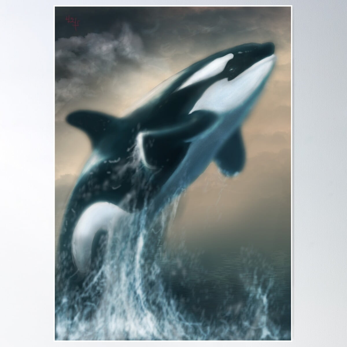 Orca Poster Wall Art, Modern Wall Decor For Living Room Bedroom, 16x24 ...