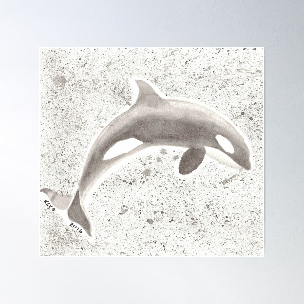 Orca Splatter - Art By Kev G Poster Wall Art, Modern Wall Decor For ...