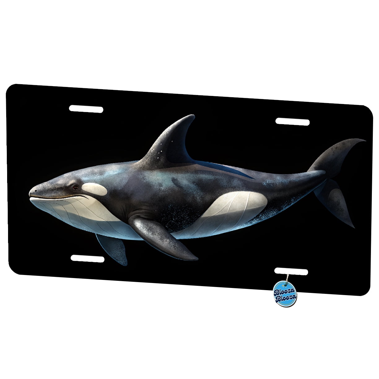 Orca Whale Black Background Metal Novelty License Plate - Walmart.com
