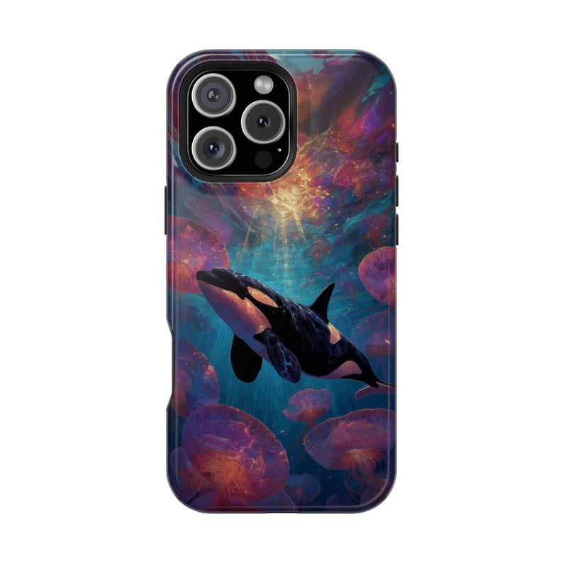 Orca Whale Jellyfish Iridescent Ocean Scene Phone Case with iPhone 11 ...