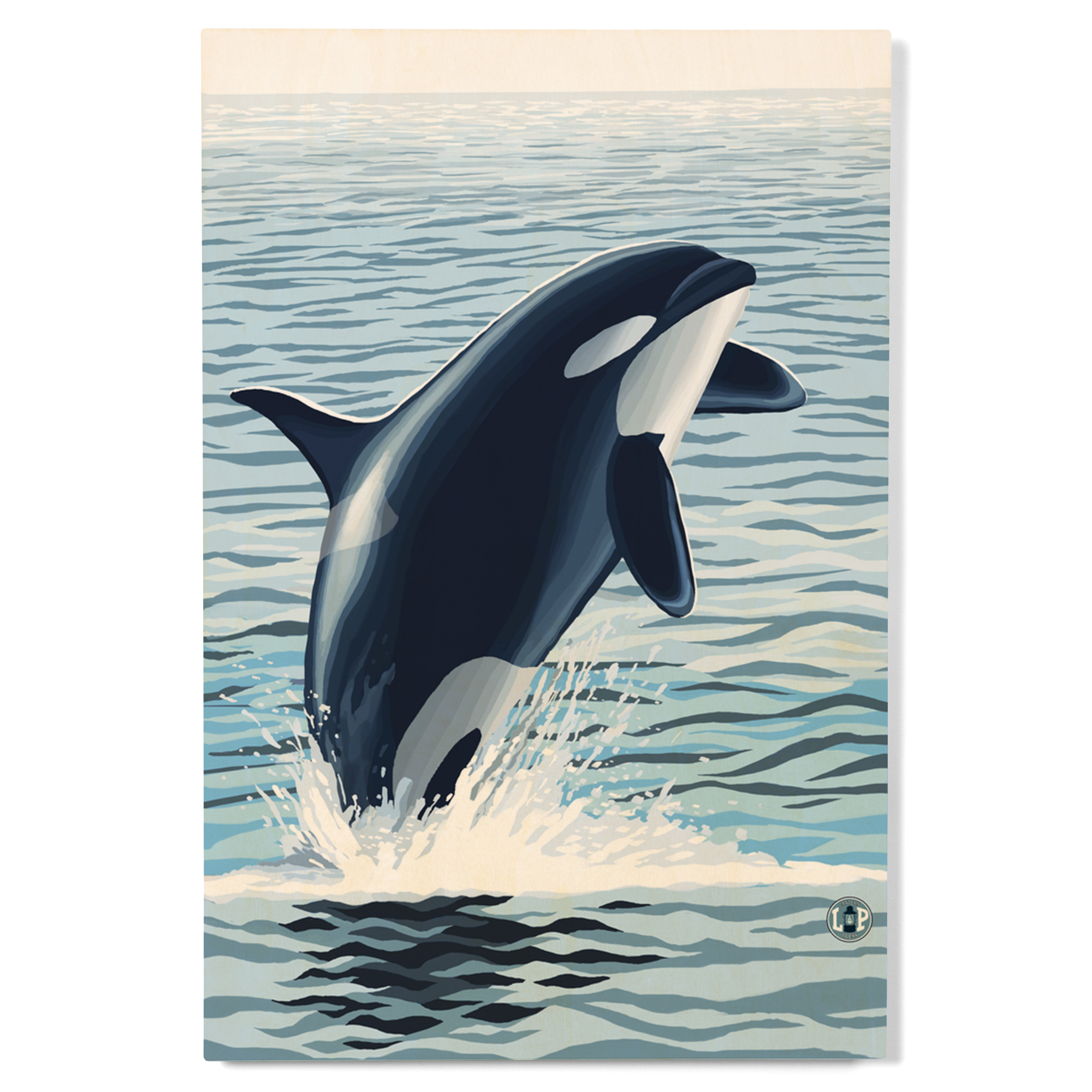 Orca Whale Jumping Birch Wood Wall Sign (12x18 Rustic Home Decor, Ready ...