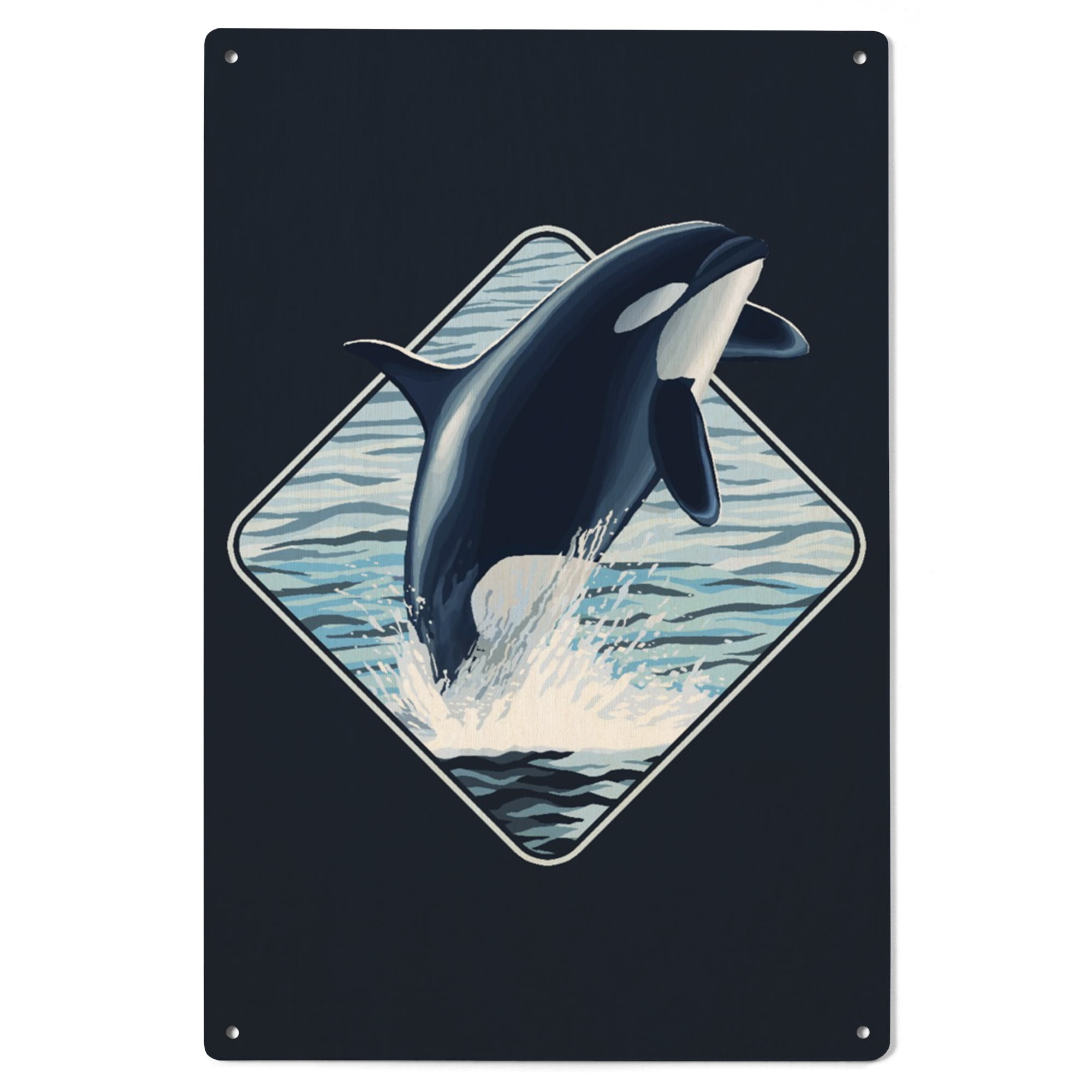Orca Whale Jumping, Contour Birch Wood Wall Sign (6x9 Rustic Home Decor ...