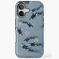 Orca Whale Motion Blue Gray Ocean Marine Creature Pattern Case with ...