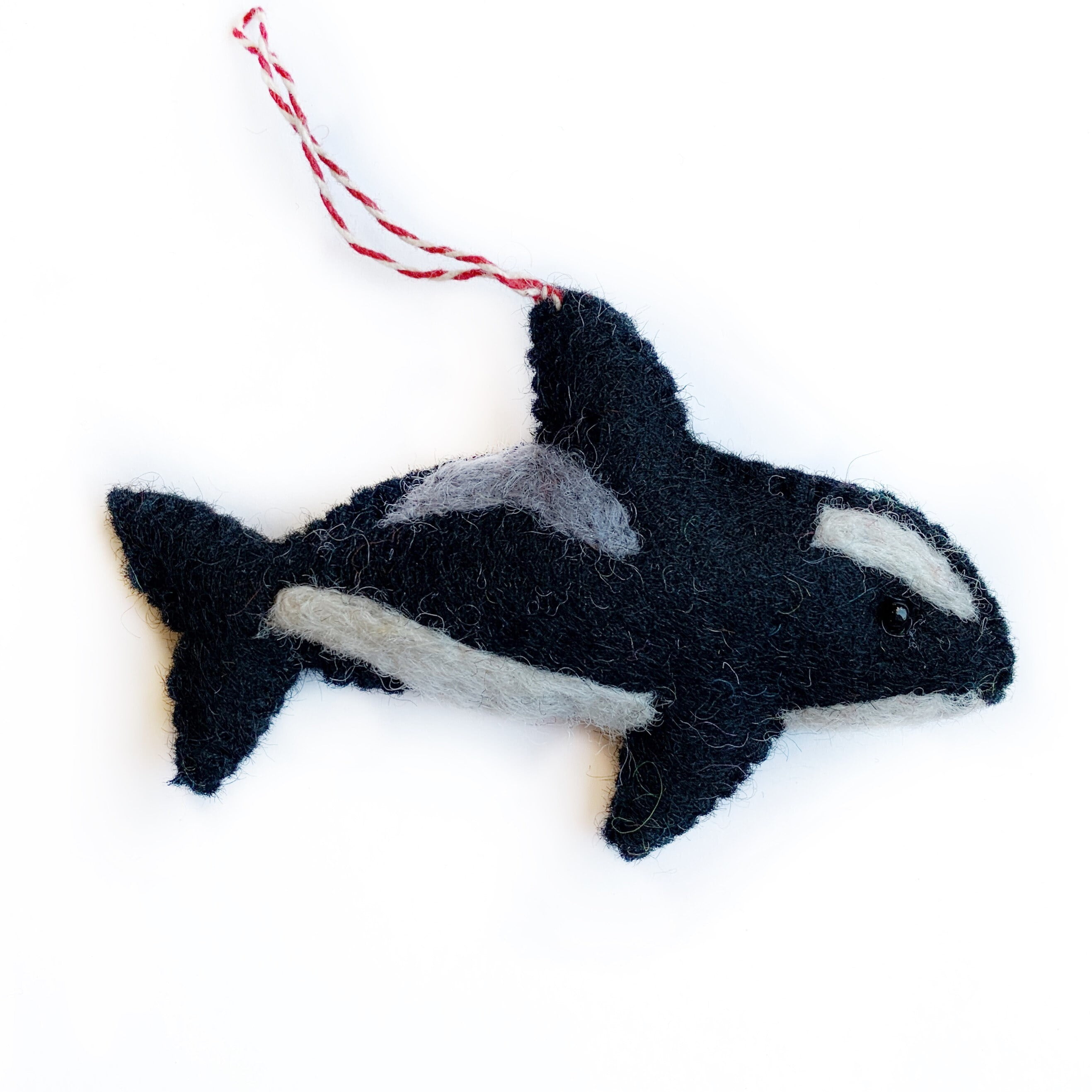 Orca Whale Ornament - Fair Trade Felt Wool Christmas Decor Handmade in ...