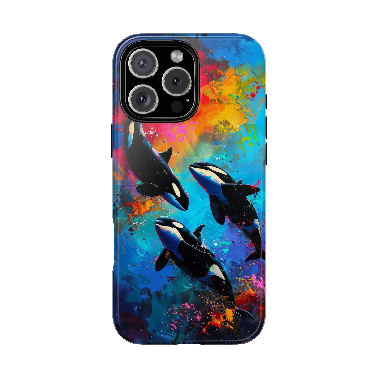 Orca Whale Pod Pastel Colors Illustration Phone Case for iPhone 17 to ...