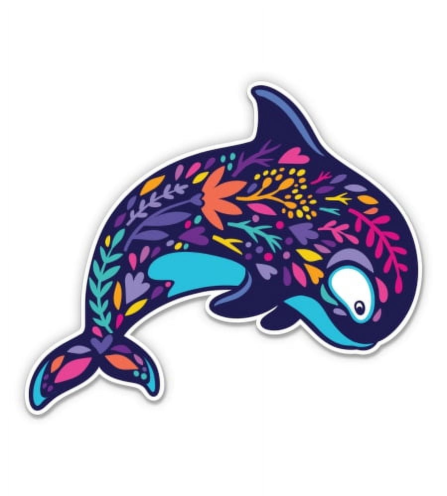 Orca Whale Pretty - 7" Vinyl Sticker - For Car Laptop I-Pad ...