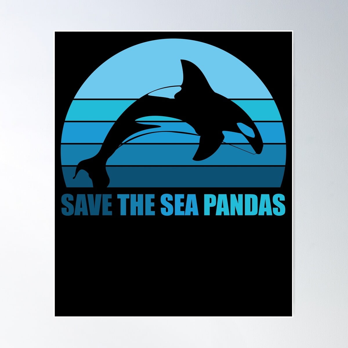 Orca Whale Save The Panda Tshirt Poster Wall Art, Modern Wall Decor For ...