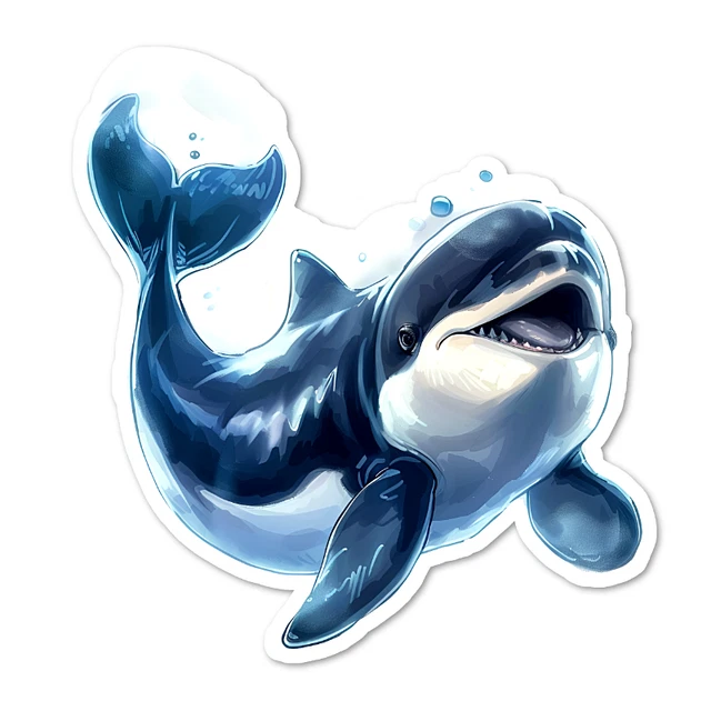 Orca Whale, Sealife Sticker, Water Resistant, Indoor Use,Phone Decal ...