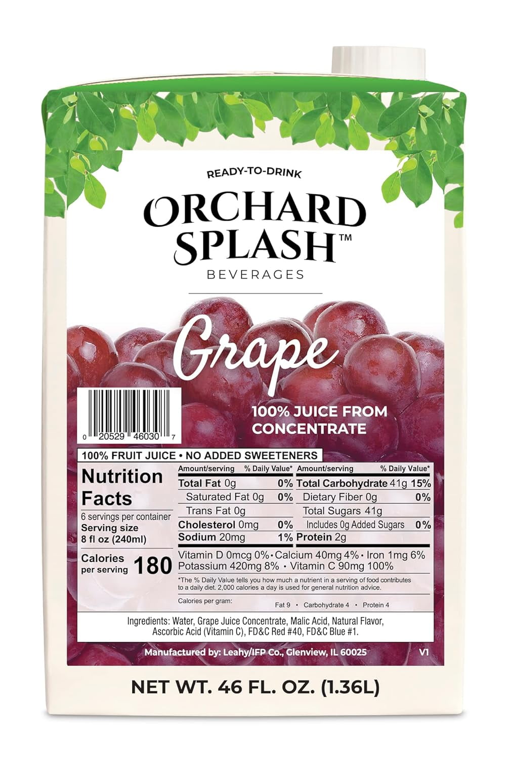 Orchard Splash 46oz Ready to Drink Juice (12 Aseptic Cartons per Case ...