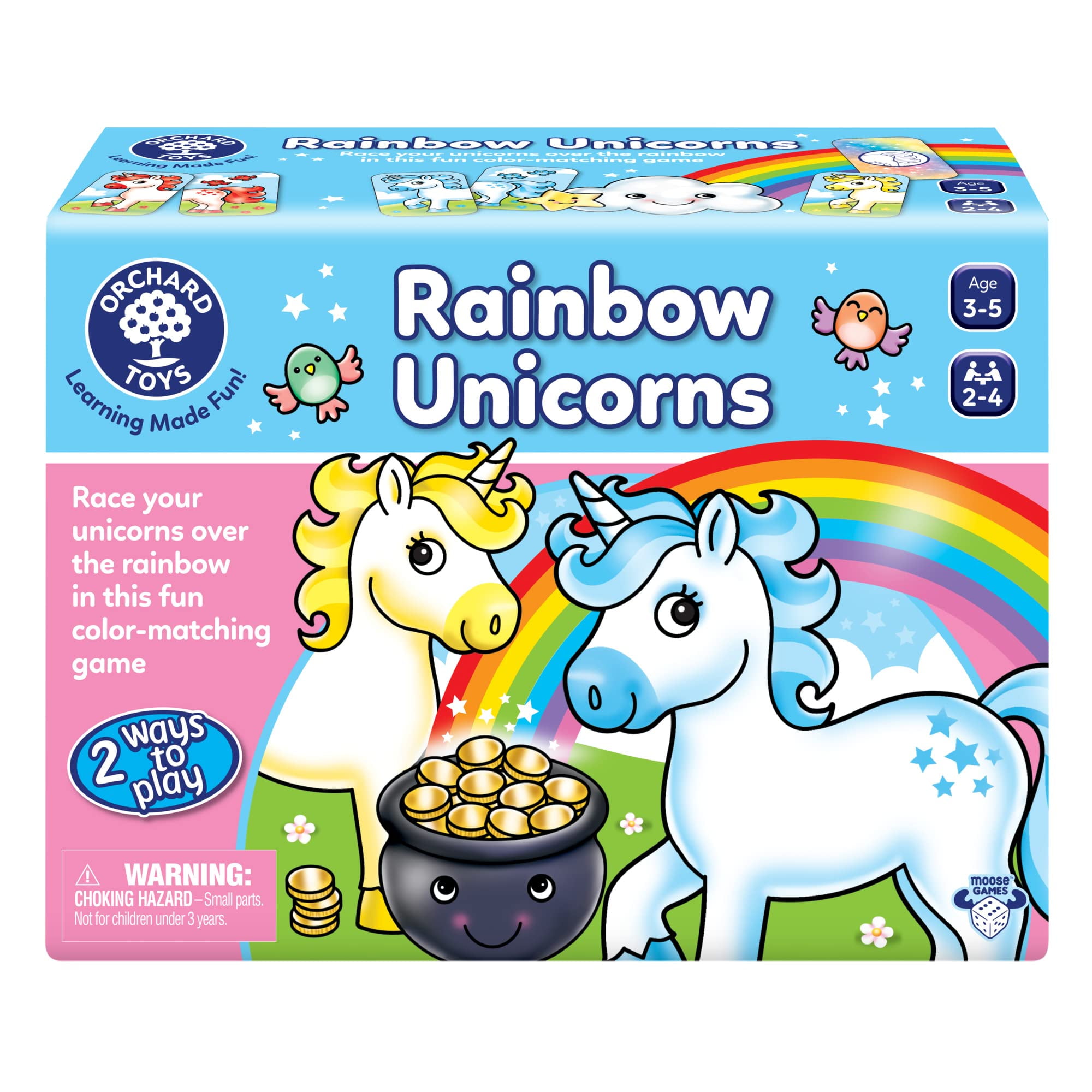 Orchard Toys Moose Games MMF7 Rainbow Unicorns Game. Race Your Unicorns ...
