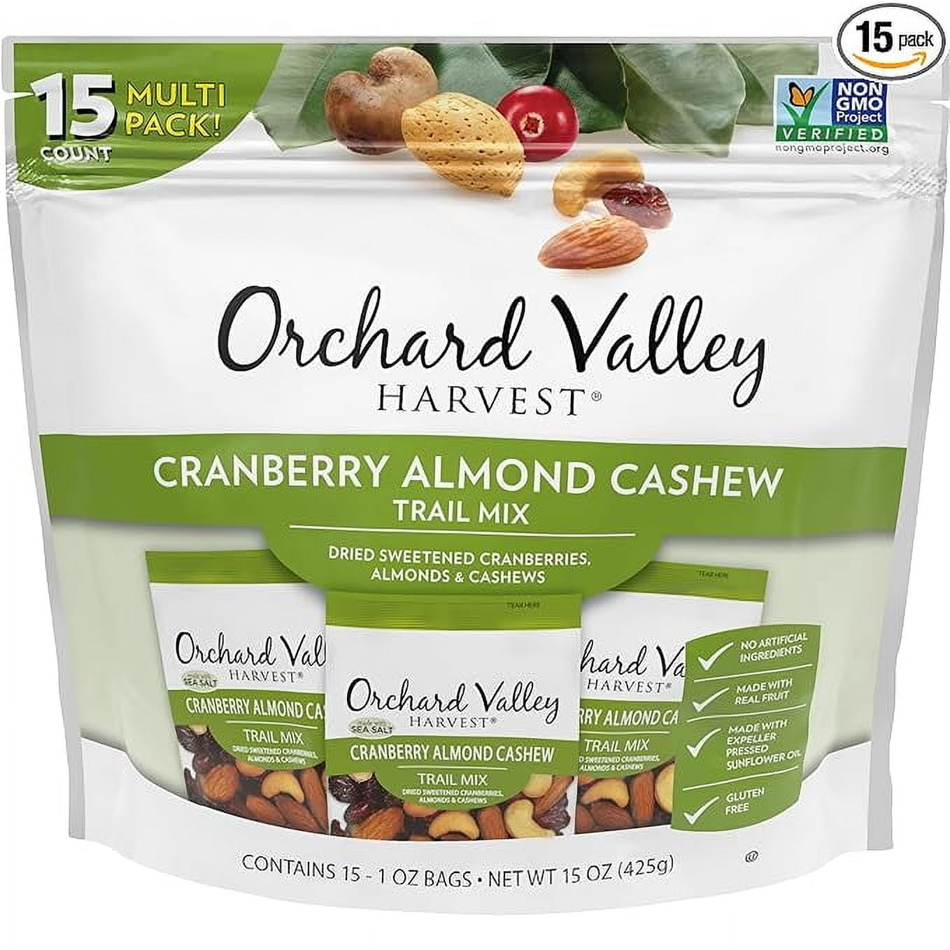 Orchard Valley Harvest Cranberry Almond Cashew Mix, 1oz Bags (Pack Of ...