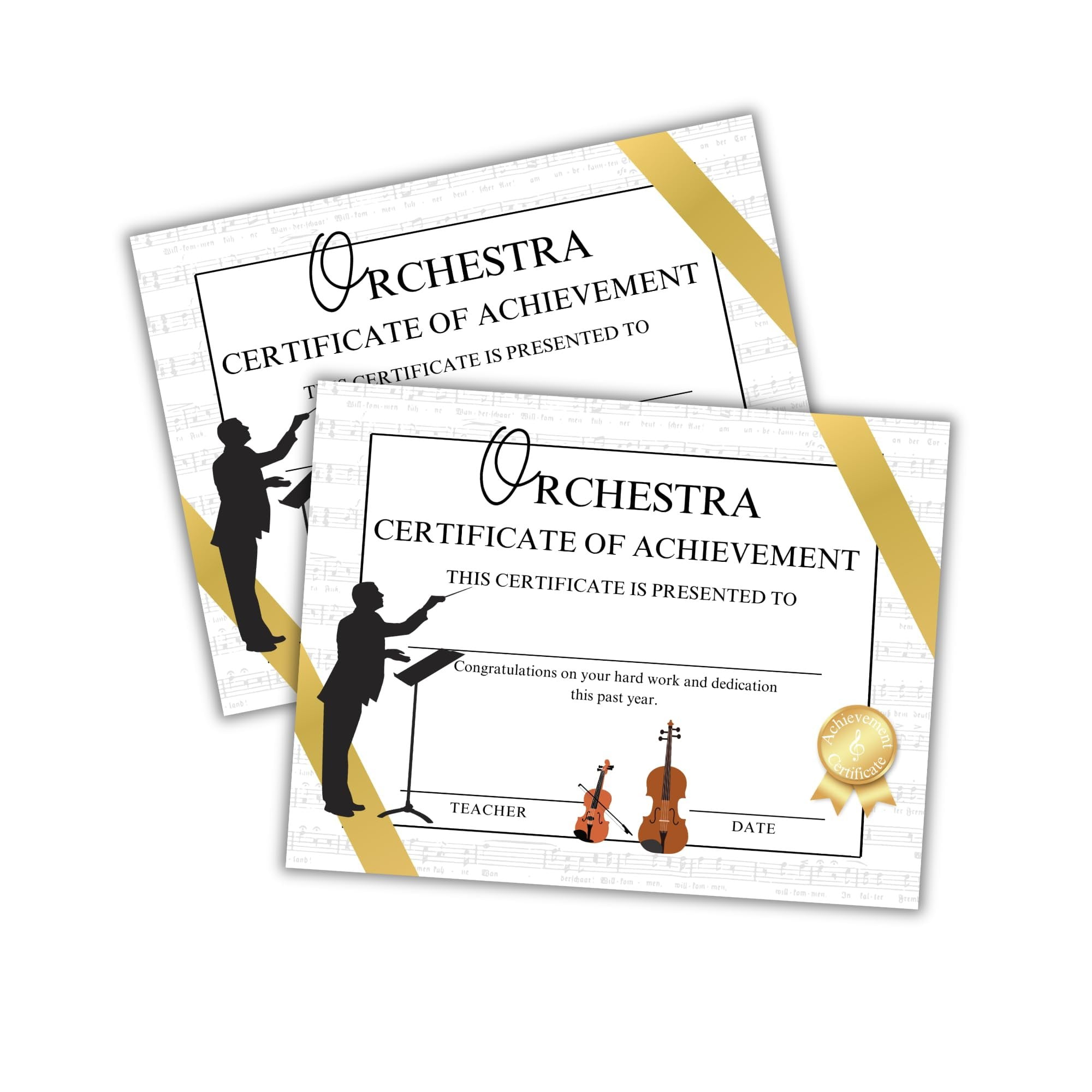 Orchestra Certificate of Achievement Award 30pk 8.5x11 Classical Music ...