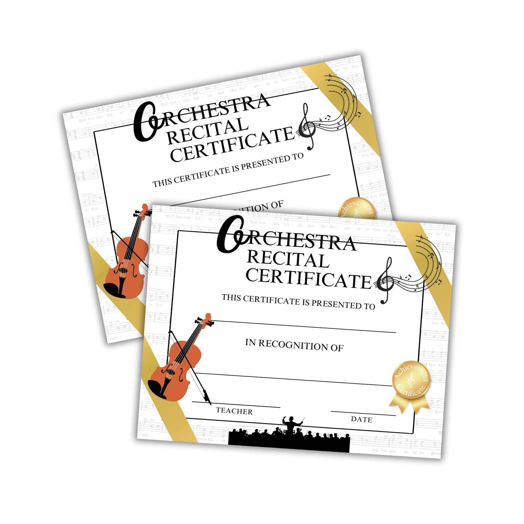 Orchestra Recital Certificate of Achievement Award 30pk 8.5x11 ...
