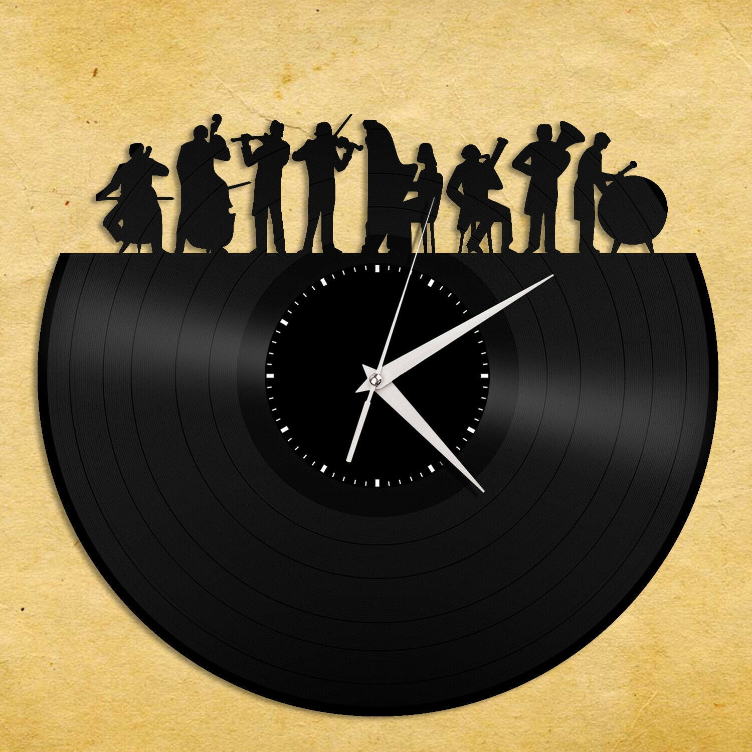 Orchestra Vinyl Wall Clock Classical Music Lover Gift Home Room ...