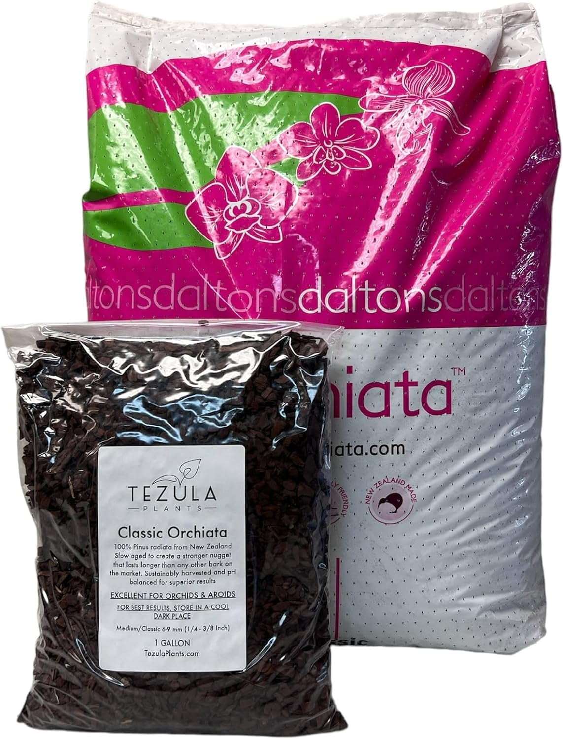 Orchiata New Zealand Pinus Radiata Bark - Medium Chips (1/2") 1 Gallon ...