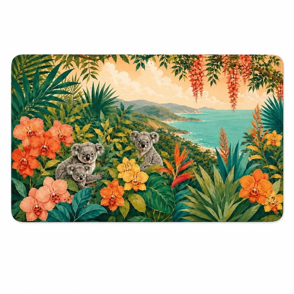 Orchid Canopy Koala Rectangle Rug for Guest Room Coastal Spring ...