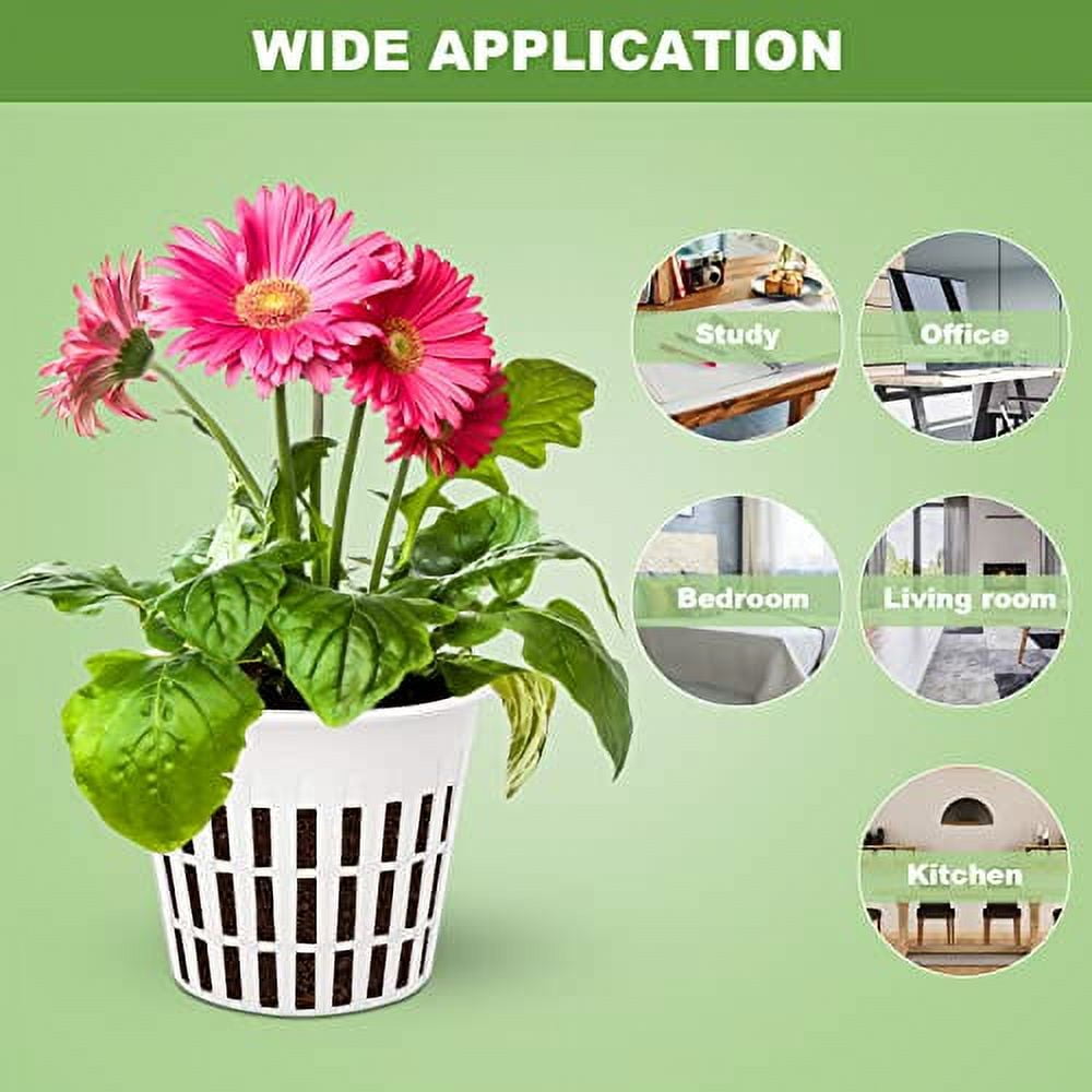 Orchid Pot, 10 Pack 3 Inch Net Cup Pots with Holes and Saucers, Net Pot ...