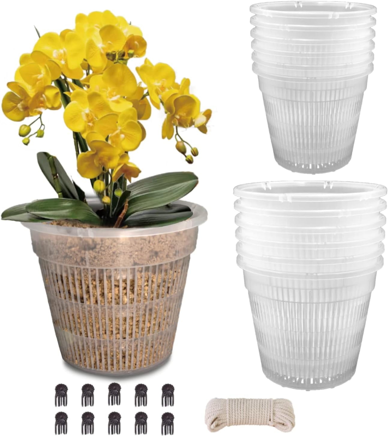 Orchid Pot, 12 Pack Orchid Pots with Holes, 5.5in and 4.5in Clear ...