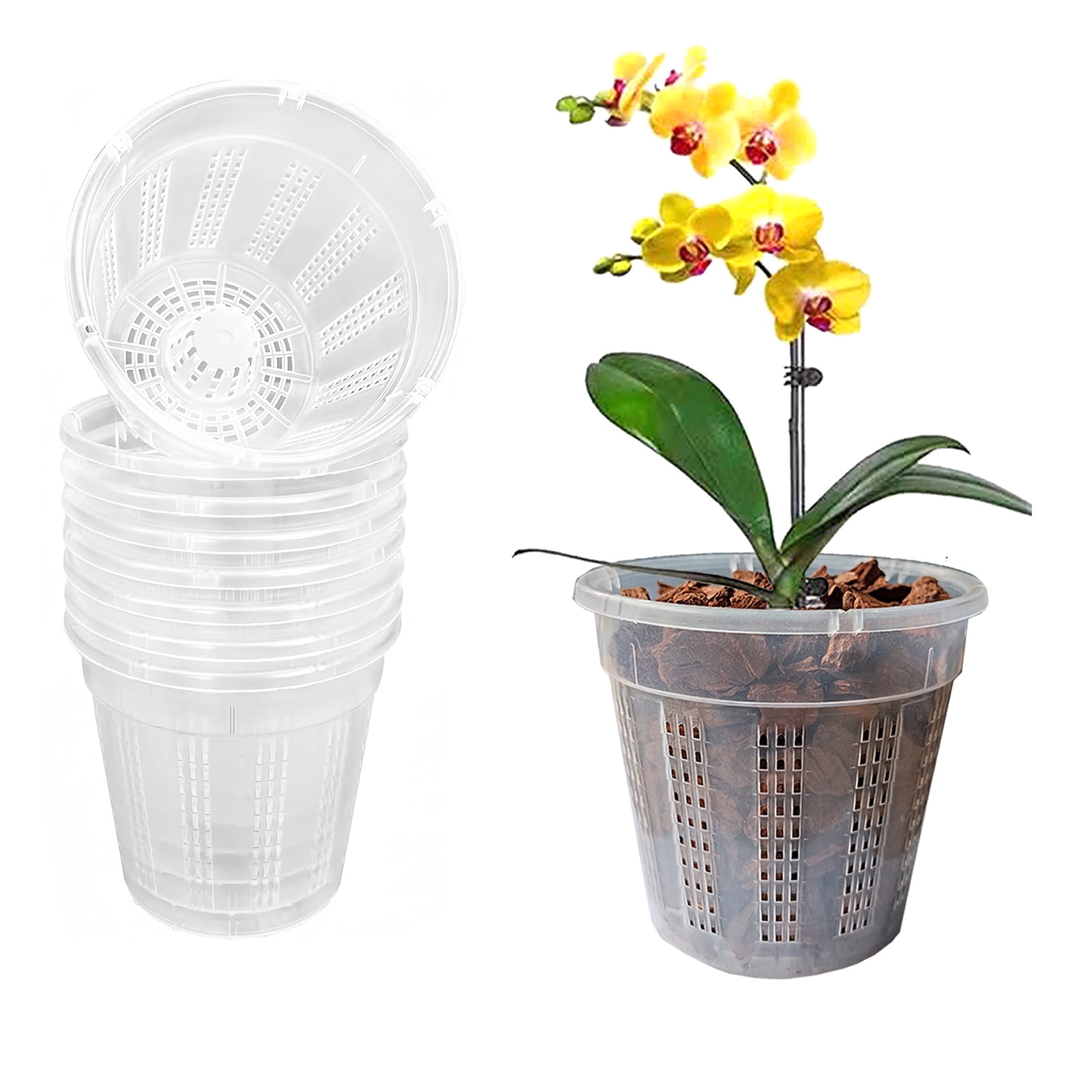 Orchid Pot 8 Pack Clear Orchid Pots with Holes for Repotting Breathable ...