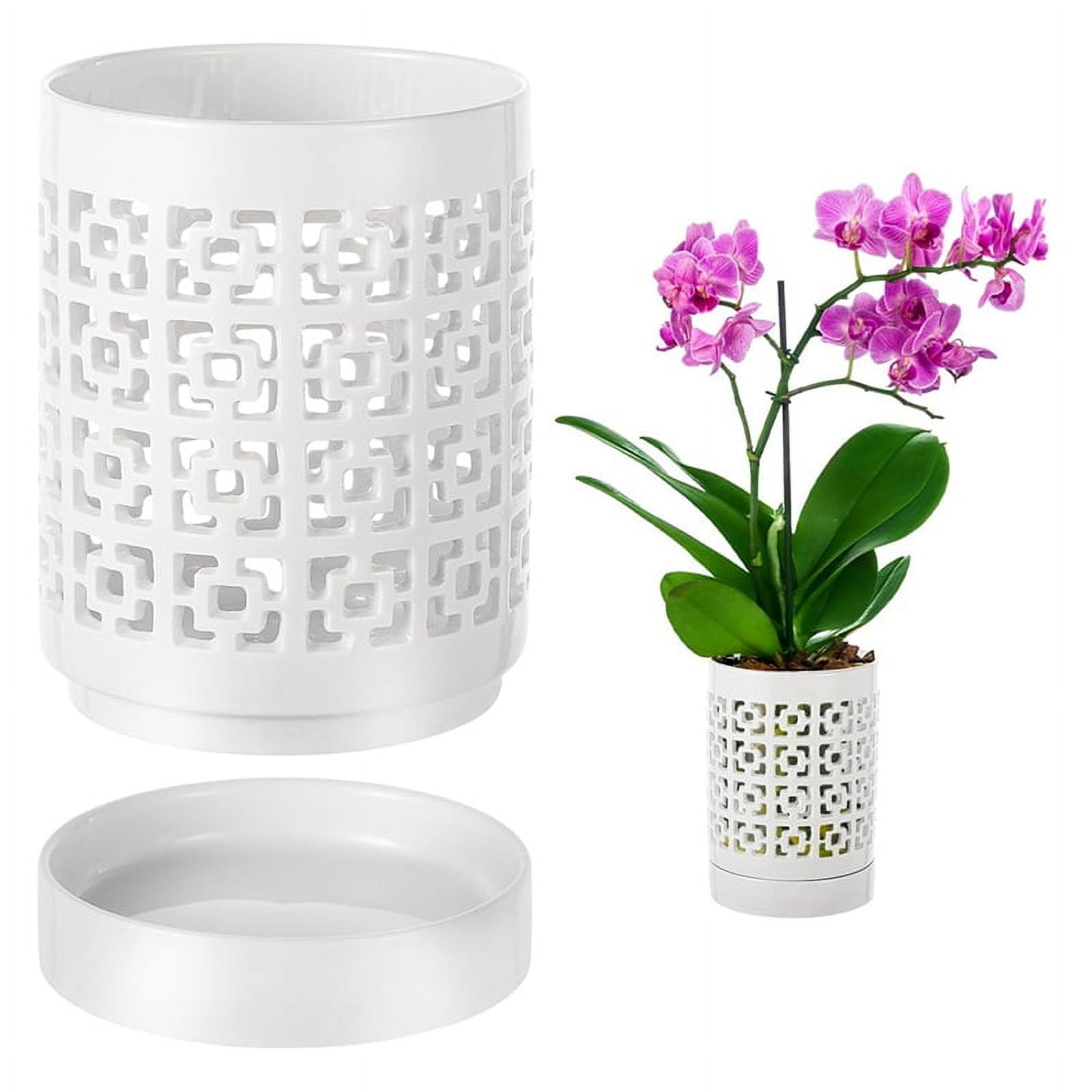 Orchid Pot with Holes Ceramic Plant Pots Outdoor Indoor Flower Pots for ...