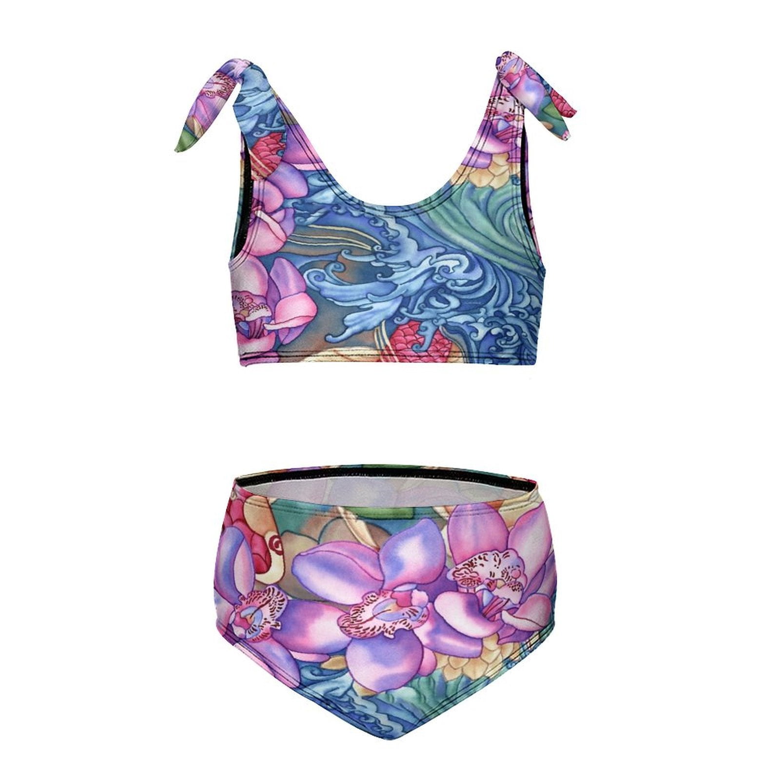 Orchid Splash Girl's 2 Piece Bikini Set Beach Sport Swimsuit Swimwear 8 ...
