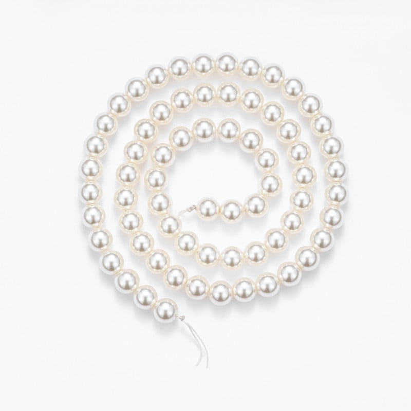 OrchidJewel 6mm Round Natural Shell Pearl Beads Loose Beads for DIY ...