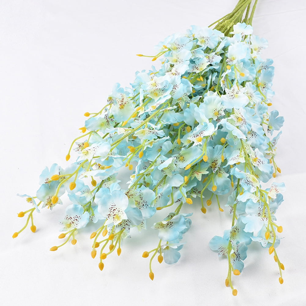 Orchids Artificial Flowers, 10 Bunches Fake Silk Flowers for Decoration ...