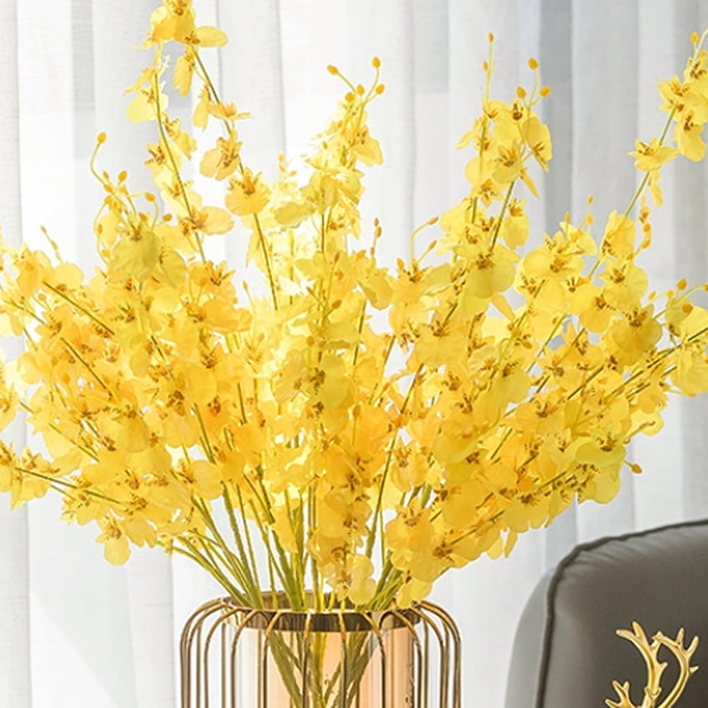 Orchids Artificial Flowers, 10 Bunches Fake Silk Flowers for Decoration ...