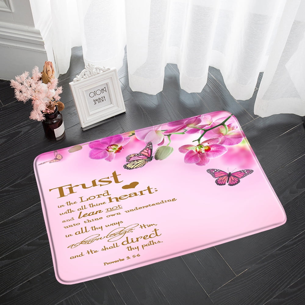 Orchids Floral Shower Curtain Bath Mat Butterfly Watercolor Flowers ...