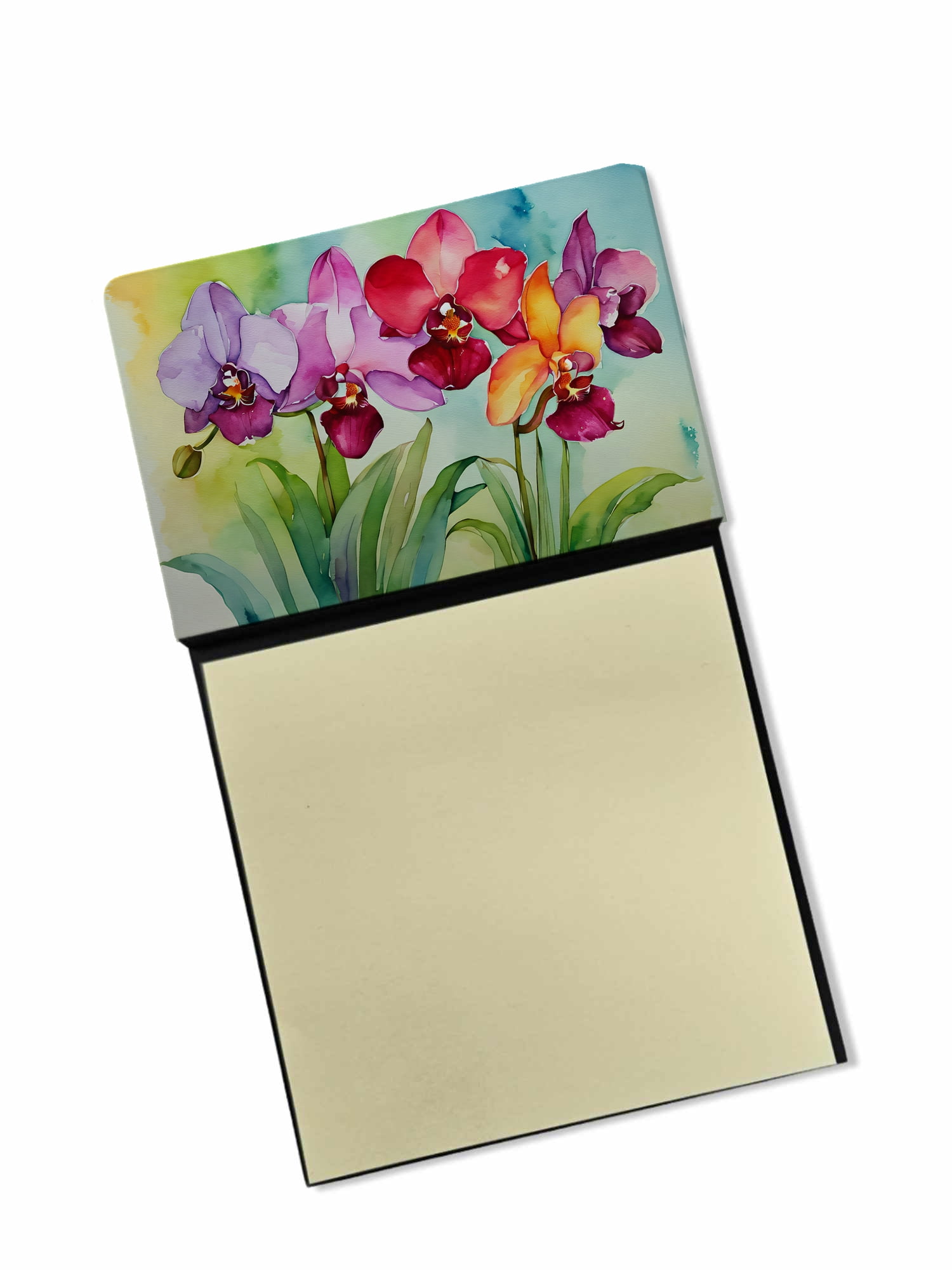 Orchids in Watercolor Sticky Note Holder 3.25 in x 5.25 in - Walmart.com