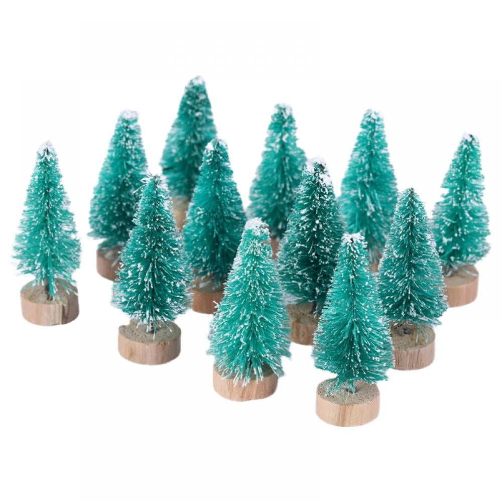 Orchip Mini Christmas Tree Decor,12PCS Artificial Small Xmas Sisal ...