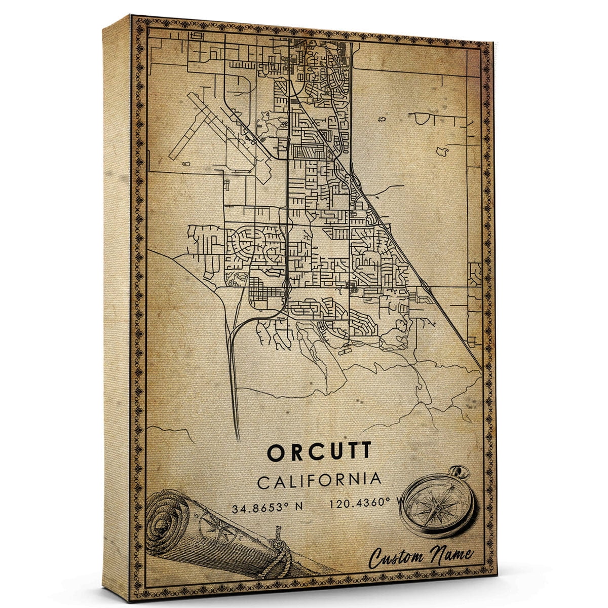 Orcutt Map Poster, California Map Art Poster, Canvas, Orcutt Map City ...