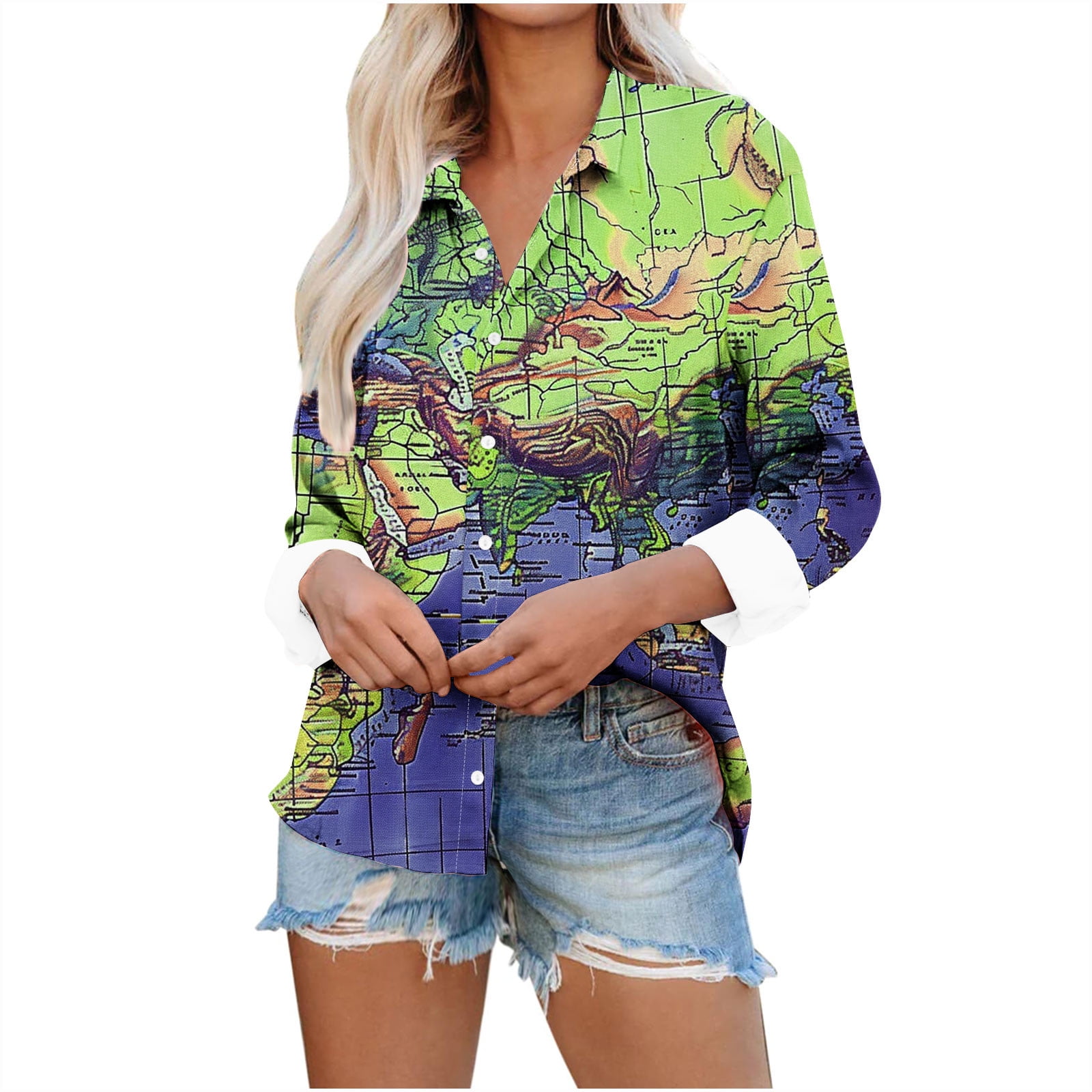 My Order BeiFu 3/4 Length Sleeve Womens Tops Shirts For Women Cotton ...