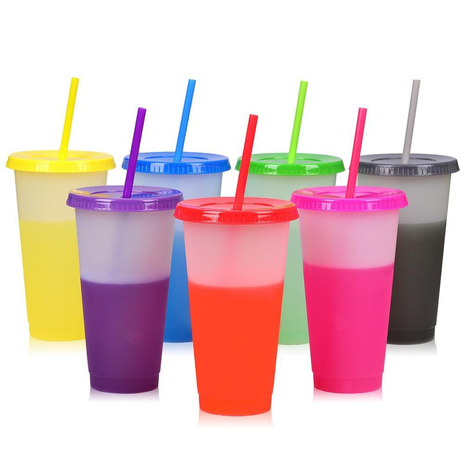 My Order! Color Changing Cups with Lids and Straws, Reusable Plastic ...