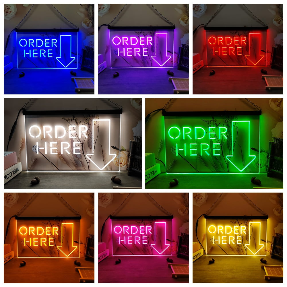 Order Here Cashier Shop Vintage LED Neon Sign-Posters,3DCarving,Wall ...