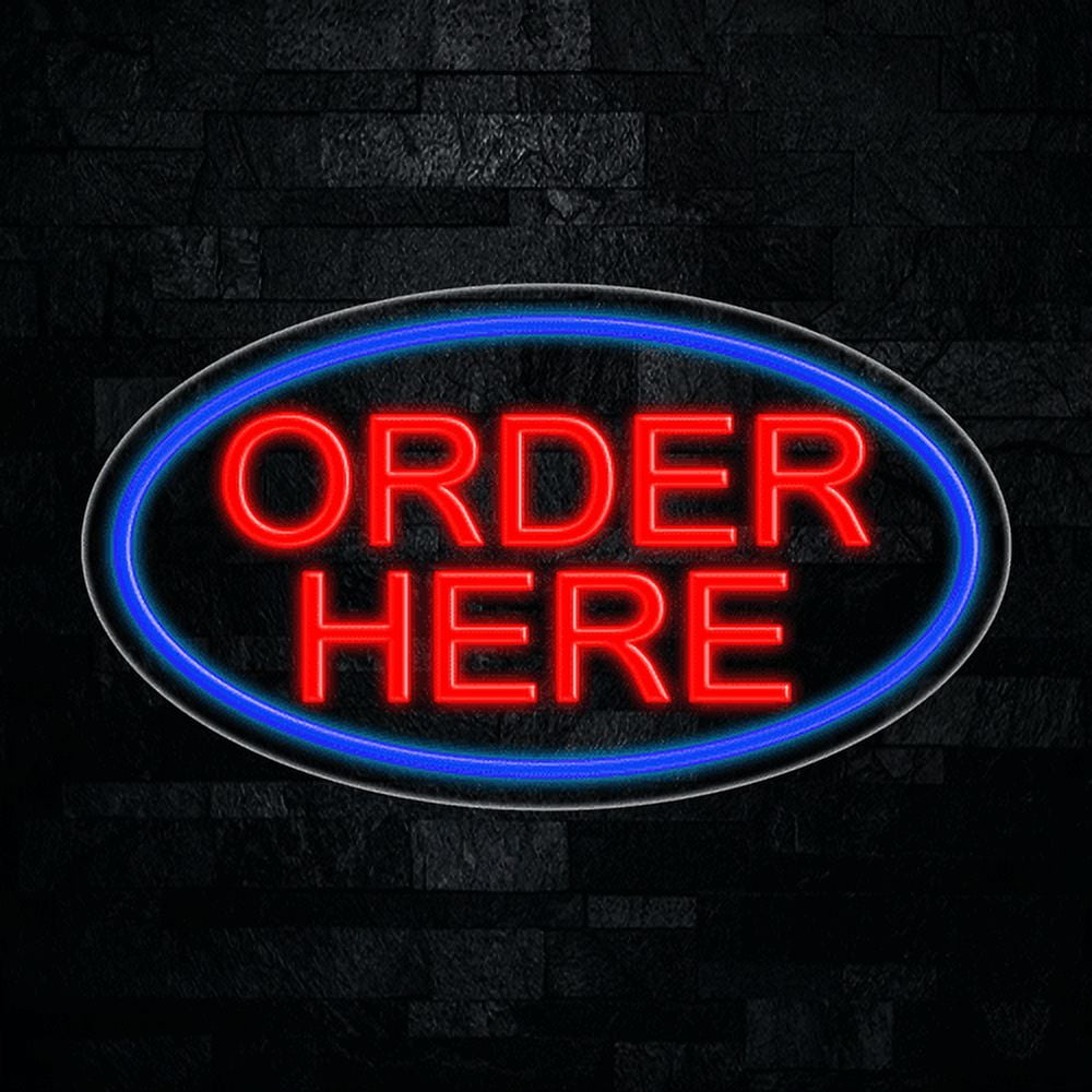 Order Here LED Neon Sign 28"L x 16"H #34261 - Walmart.com