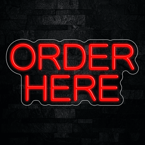 Order Here Neon LED Sign 20"L x 10"H #32544 - Walmart.com