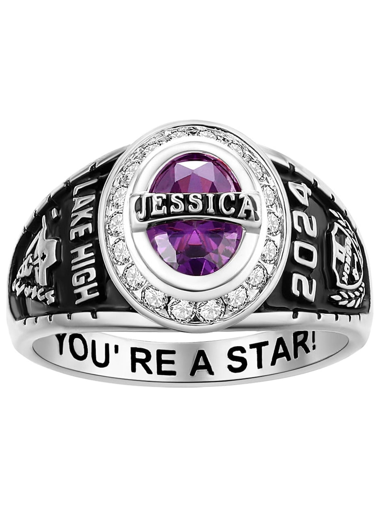 Order Now for 2025 Graduation, Freestyle Women's CZ Oval Stone ...