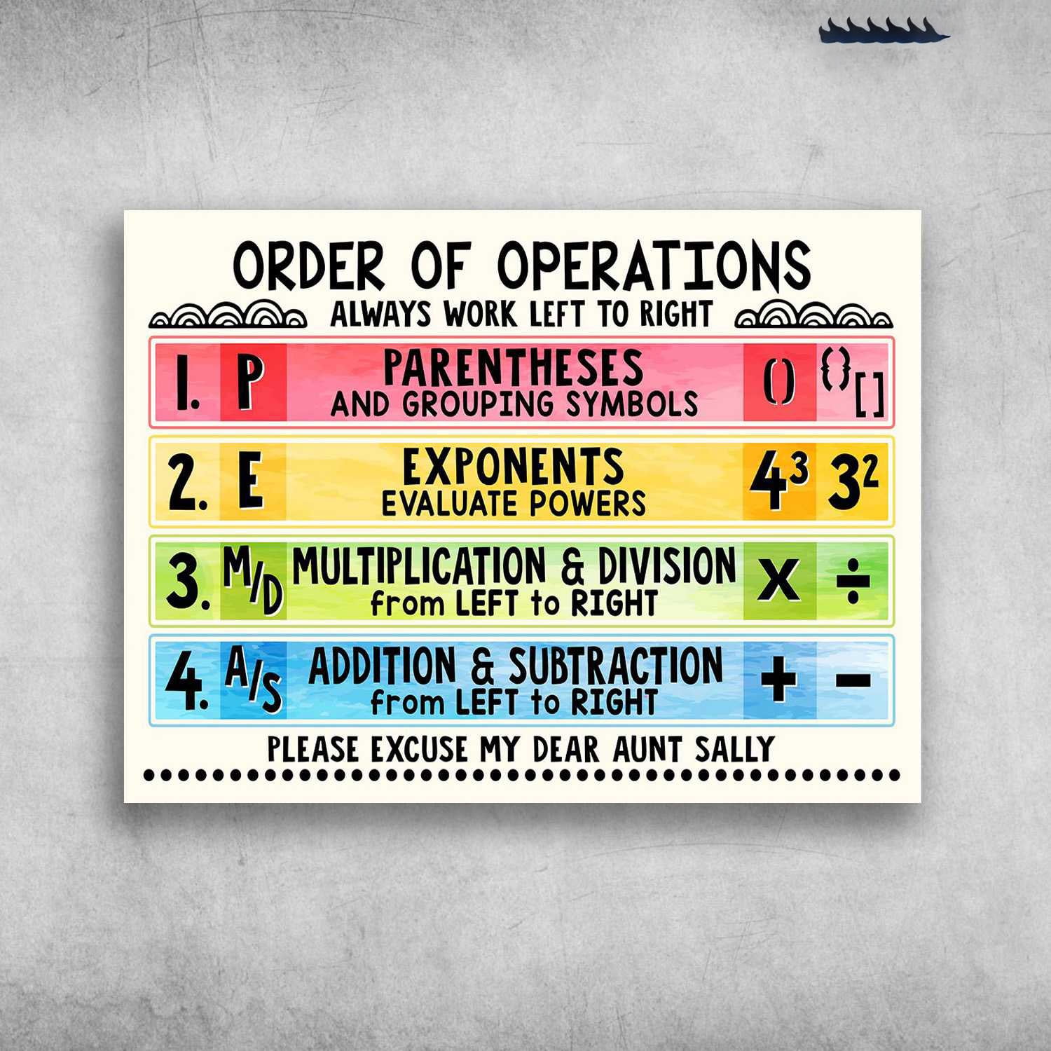 Order Of Operation, Back To School - Parentheses And Grouping Symbols, Exponents Evaluate Powers ...