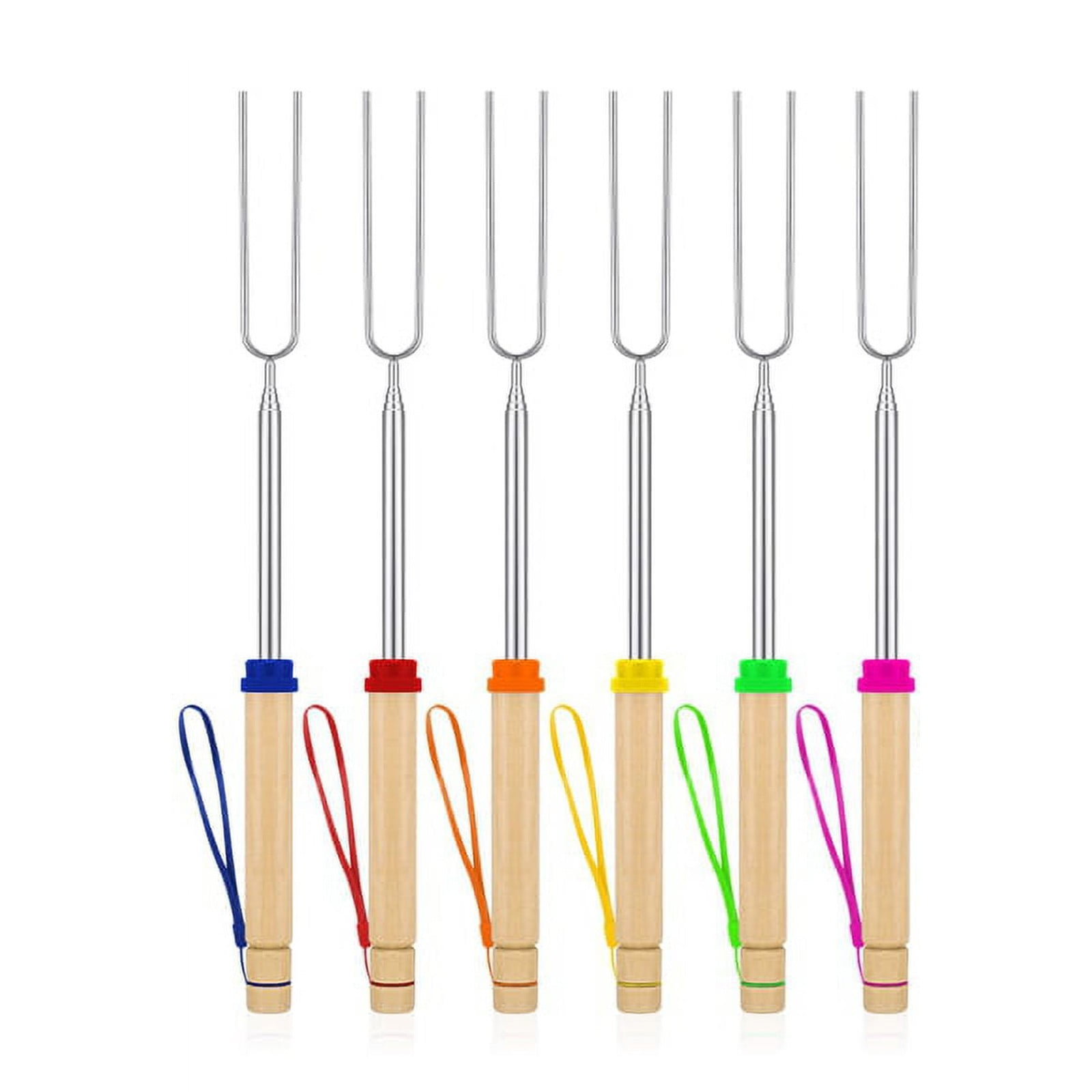 My Order! Roasting Sticks Wooden Handle Set Of 12 Smores Skewers ...