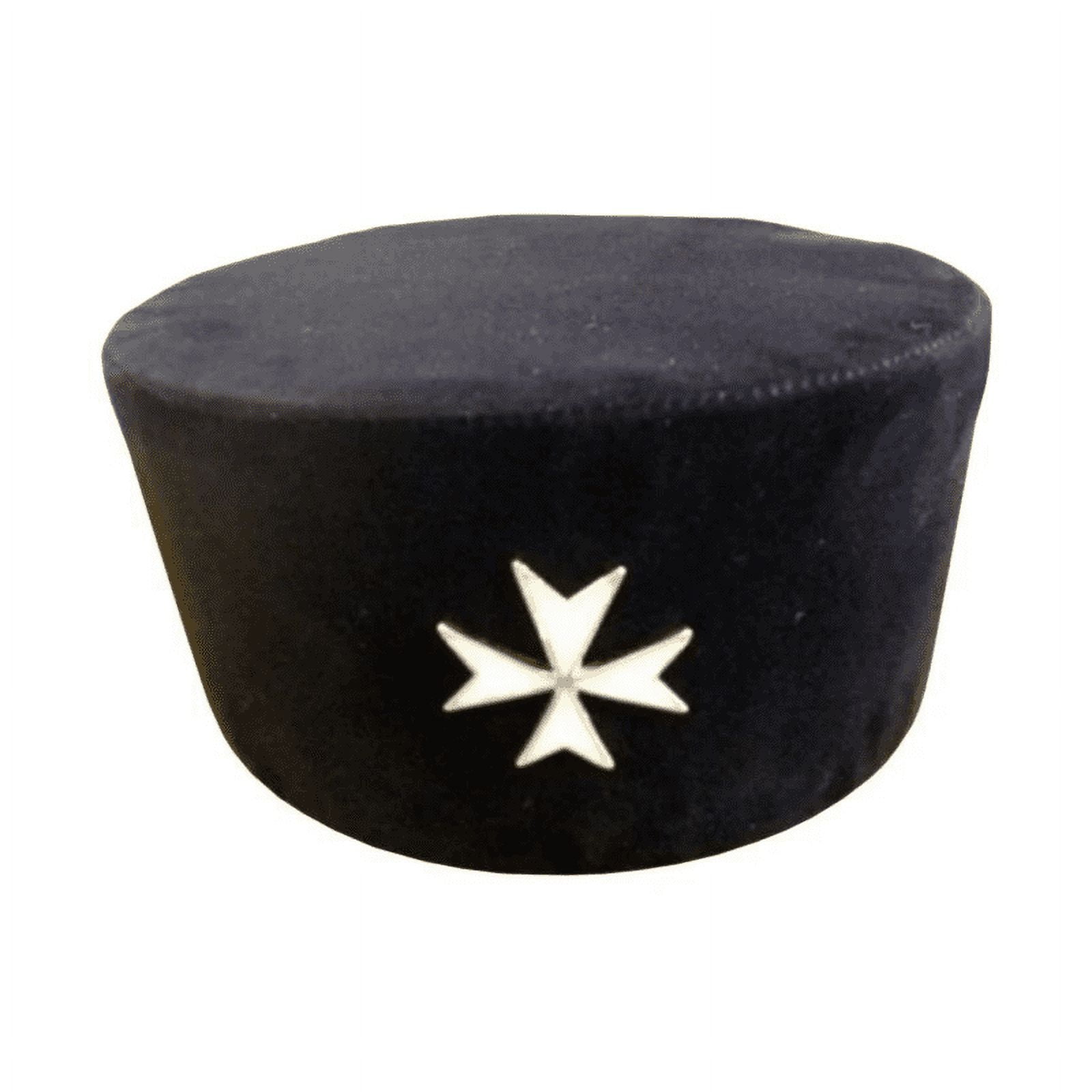Order of Malta Commandery Masonic Crown Cap - Black Rayon with Silver ...