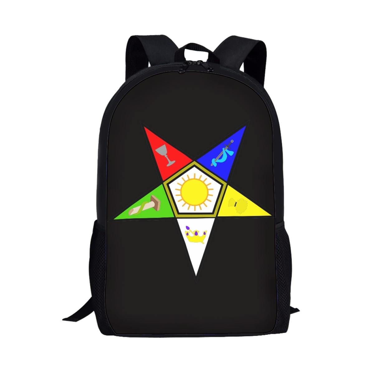 Order of The Eastern Star Emblem Print Backpack Student Bag Casual ...