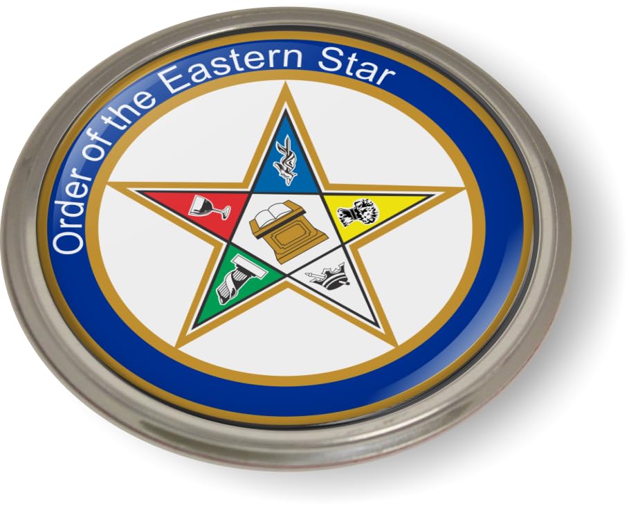Order of The Eastern Star (OES) 3D Domed CAR Emblem Badge Sticker Semi ...