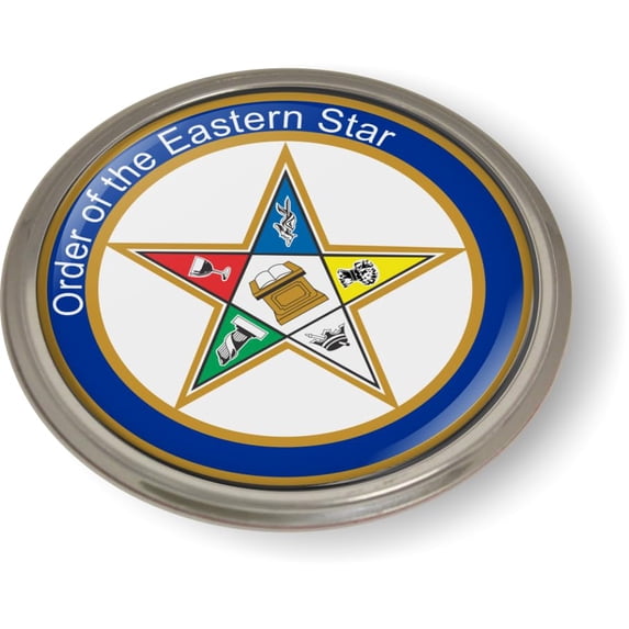 Order of The Eastern Star (OES) 3D Domed CAR Emblem Badge Sticker Semi ...